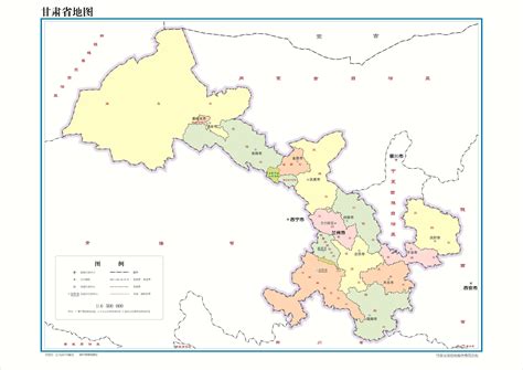 甘肃省地图1 650万 16开 4 甘肃省标准画法示意图