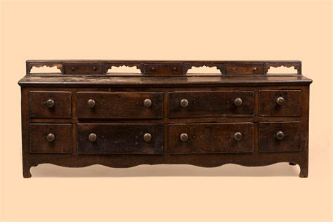 Lot Móvel Rústico Baixo Do Séc Xviiixix Em Carvalho Com Pequeno Alçado Com Três Gavetas