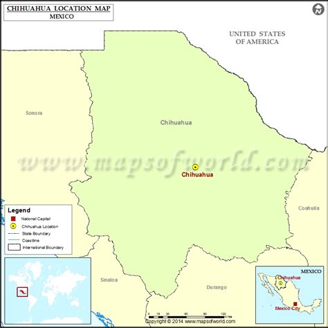 Where Is Chihuahua Location Of Chihuahua In Mexico Map