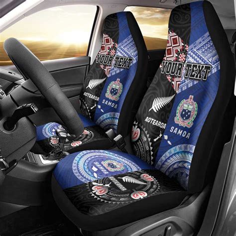 Personalised Aotearoa And Samoa Together Car Seat Cover Tatau Art