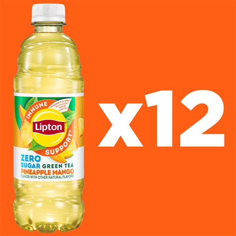 Lipton Immune Support Green Tea Pineapple Mango Zero Sugar Iced Tea 16