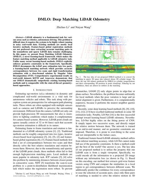 Pdf Dmlo Deep Matching Lidar Odometry