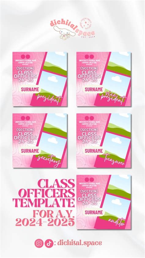 Classroom Officers Template Pink Keyword Elements Canva Graphic