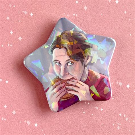 Jerma Holographic Star Shaped Badge Etsy