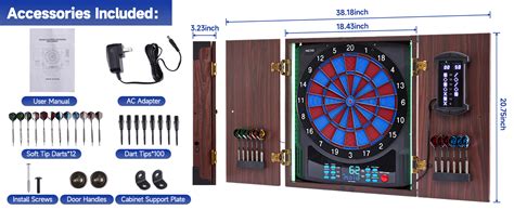 Electronic Dart Board With Cabinet Set Electric Digital