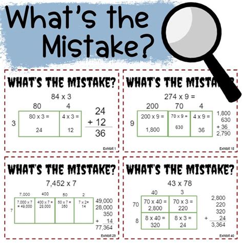 Whats The Mistake Area Model Multiplication Mistake Detective