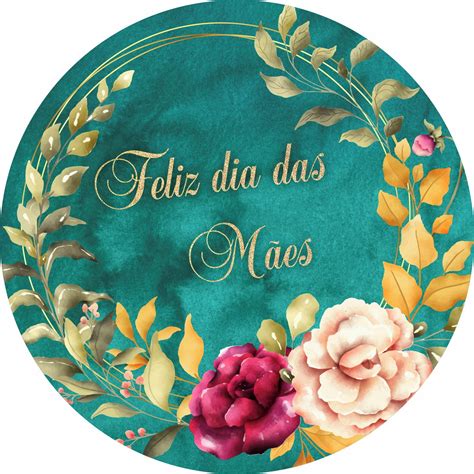 Painel Redondo Lona Feliz Dia Das Mães 100x100cm Elo7