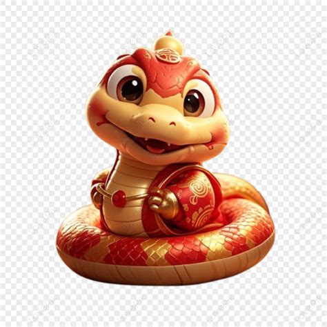 中國新年蛇年3d可愛蛇png圖案素材免費下載，可愛卡通圖片，尺寸2500 × 2500px Lovepik