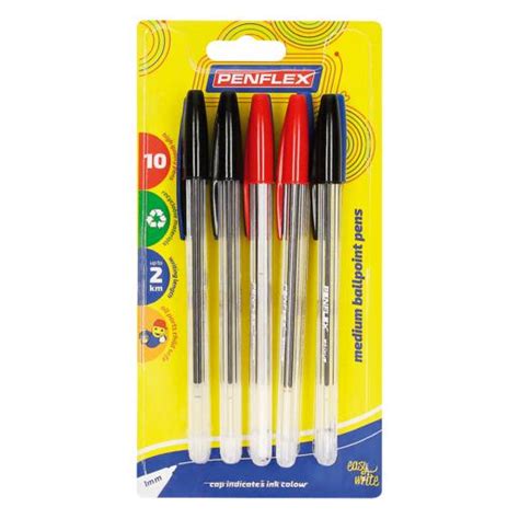Penflex Assorted Medium Ballpoint Pens 10 Pack Check That