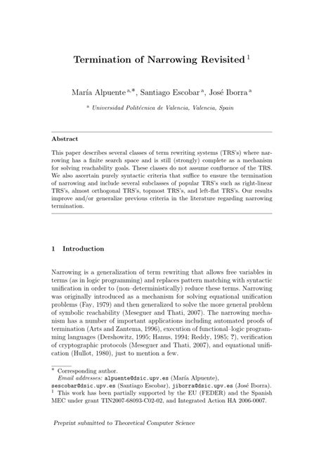 Pdf Termination Of Narrowing Revisited