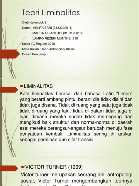 Teori Liminalitas Victor Turner Pdf Sejarah