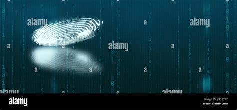 Fingerprint On Dark Background Concept Of Digital Security And