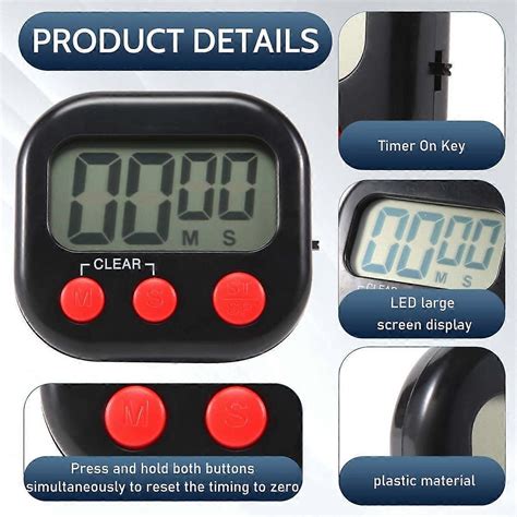 Kitchen Timer Digital Visual Timer Magnetic Clock Stopwatch Countdown Timer Large Lcd Screen