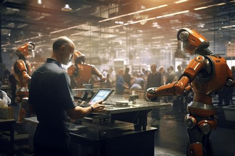 Premium Photo Collaborative Robots Cobots Working Alongside Huma 00214 03