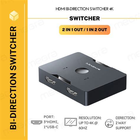 HDMI Switcher 4K Bi Direction Switcher HDMI 2 In 1 Out 1 In 2 Out HDMI Display Switch 2 Way