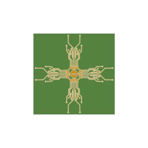 Flat Microelectronics Circuits Technology With Blue Background Stock