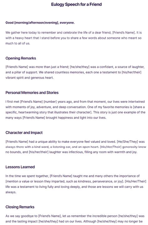 32 Eulogy Speech Examples