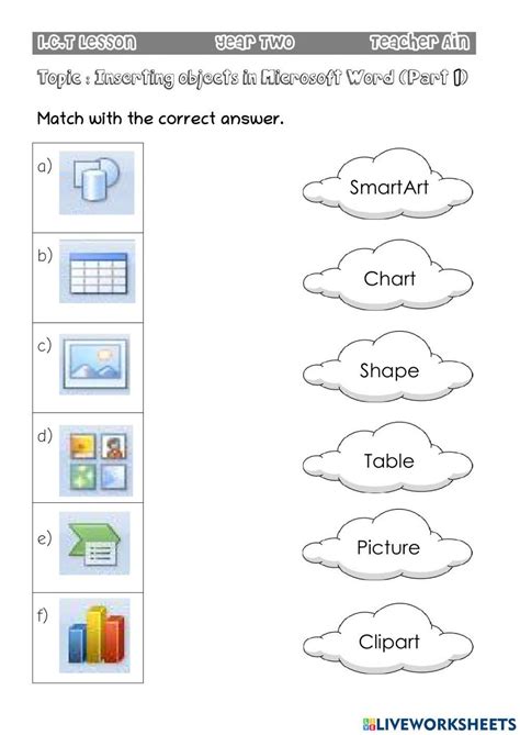 Inserting Object In Microsoft Part 1 Online Exercise For Live