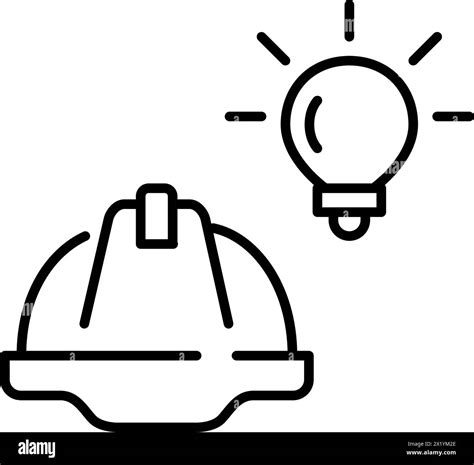 Hard Hat And Lightbulb Innovative Design Construction And Engineering