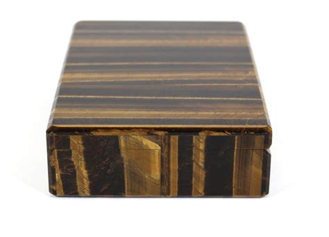 Tiger Eye Semi Precious Stone Hinged Box For Sale At 1stdibs