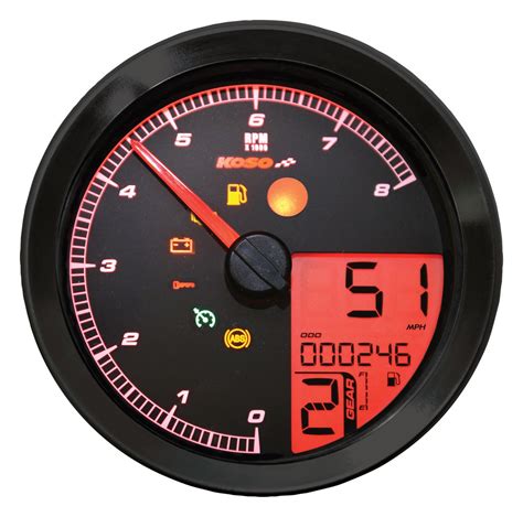 Koso Hd 04 Multi Function Speedometer For Harley Cycle Gear