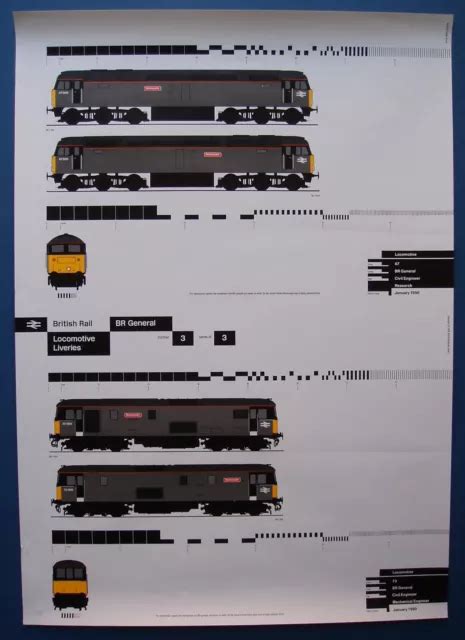 British Rail Locomotive Liveries Poster Class 47 And 73 Civil