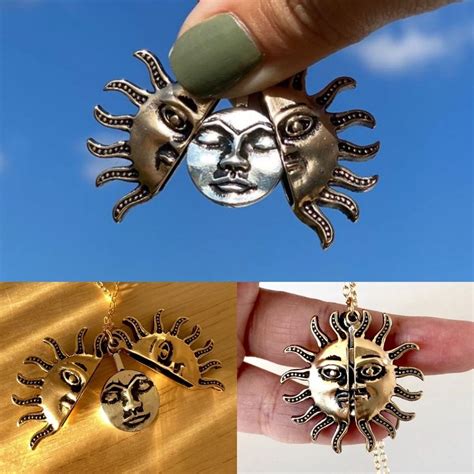 Colar Sol E Lua Cheia Relicário Shopee Brasil