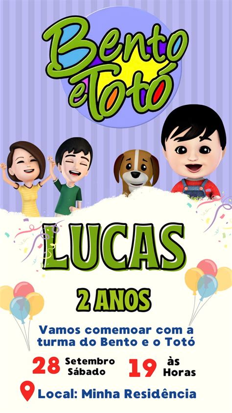 Convite Digital Bento E Totó Elo7 Produtos Especiais