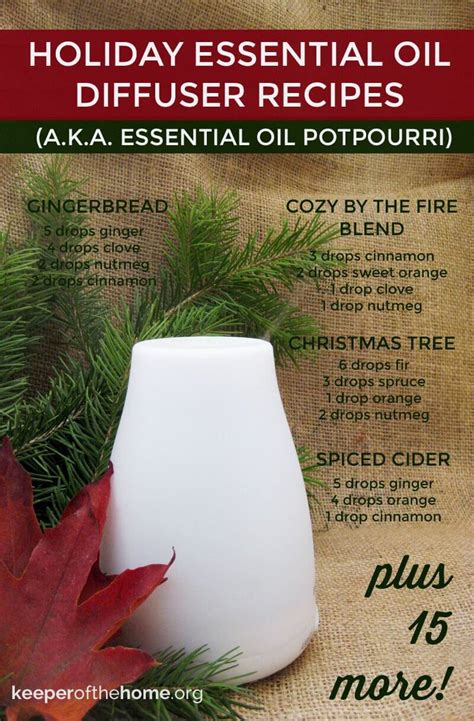 20 Holiday Essential Oil Diffuser Recipes Keeper Of The Home