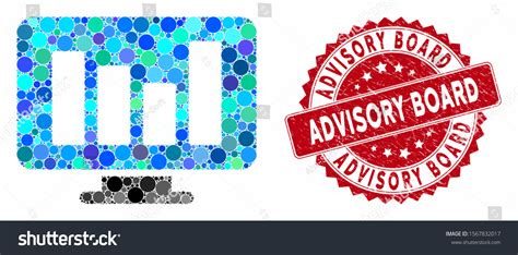 Mosaic Bar Chart Monitoring Rubber Stamp Vector De Stock Libre De