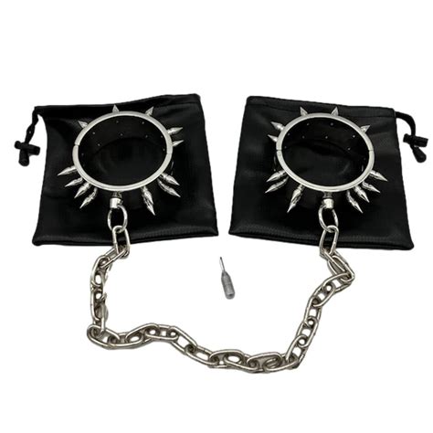 Spiked Stainless Steel Ankle Cuffs Lockable Bdsm Restraints