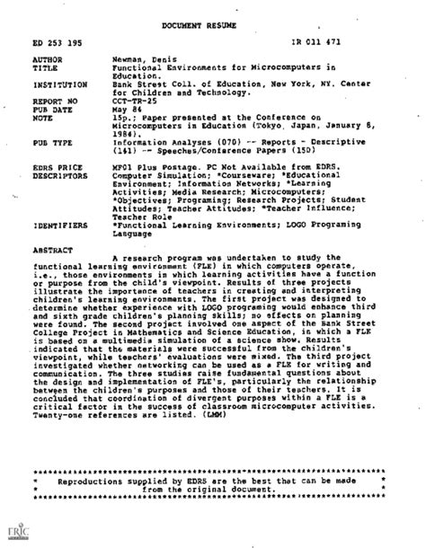 pdf functional environments for microcomputers in education