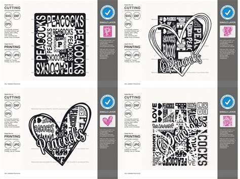 Peacocks Svg Peacock 12 Typography Svg Mascot Designs Pack Peacocks