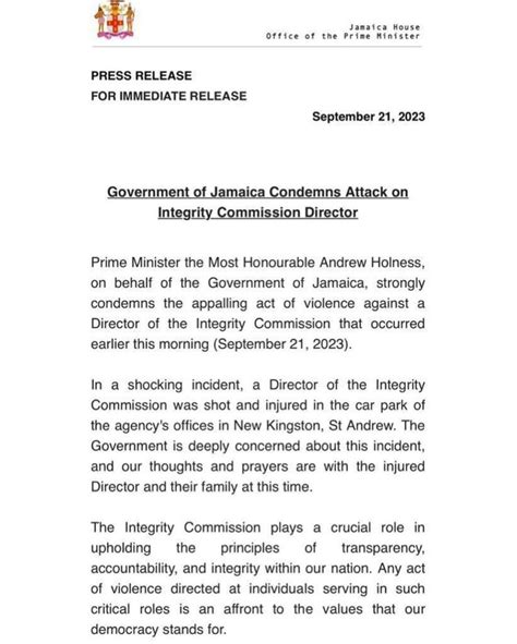 An Integrity Commission Director Shot Government Confirms Reports