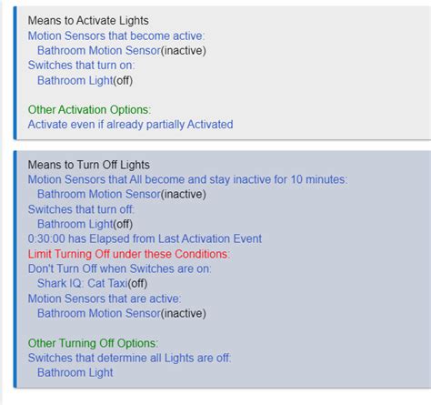 Room Lighting Motion Sensor Room Lighting Hubitat