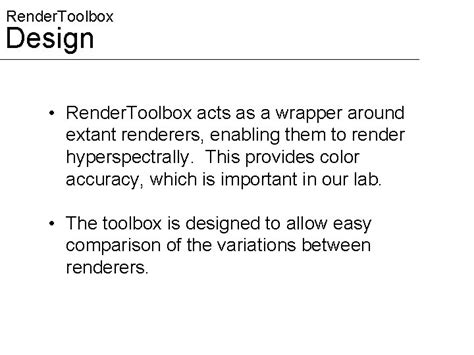 Render Toolbox A Matlab Toolkit For Hyperspectral Rendering