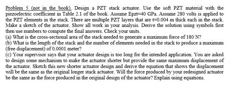 Solved Problem 5 Not In The Book Design A Pzt Stack