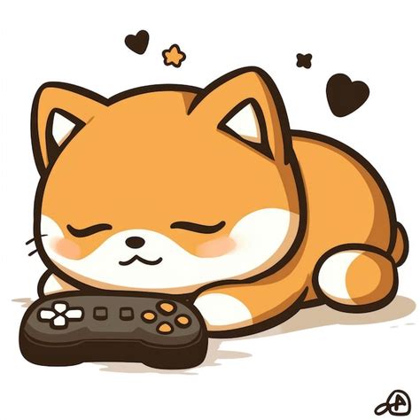 Cute Cat Sleeping On A Game Controller Premium Ai Generated Image