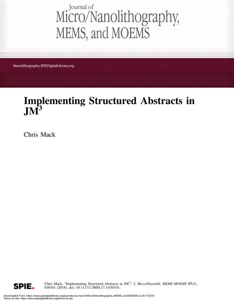 Pdf Implementing Structured Abstracts In Jm3