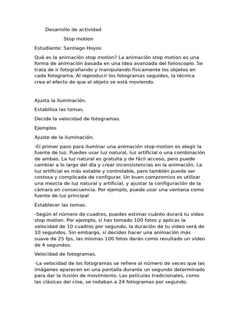 Actividad Stop Motion Pdf