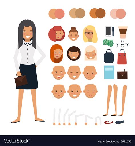 Woman Character Constructor Royalty Free Vector Image