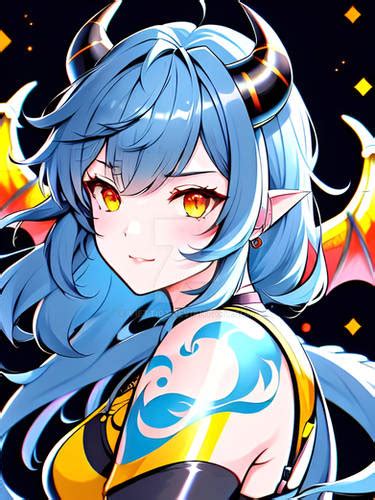 Demon Girl With Dragon By Eviwizard On Deviantart