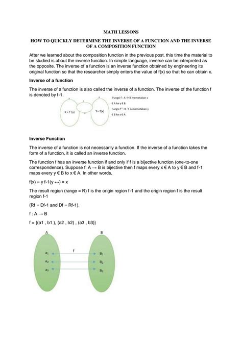 SOLUTION Math Lessons How To Quickly Determine The Inverse Of A Function And The Inverse Of A