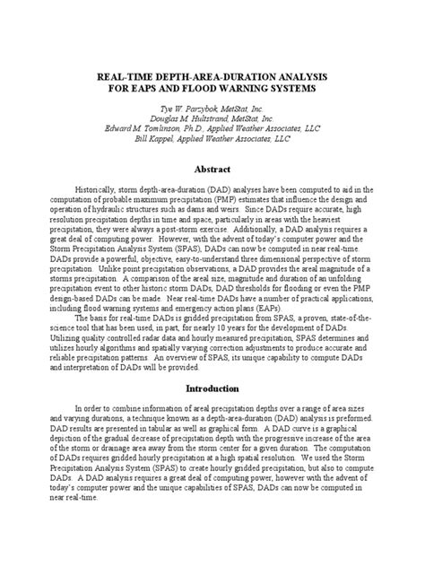 Real Time Depth Area Duration Analysis Download Free Pdf Flood Precipitation