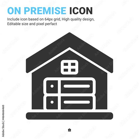 On Premise Icon Vector With Glyph Style Isolated On White Background