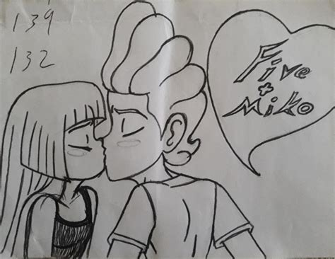 Five And Miko First Kiss By Redgemini26 On Deviantart