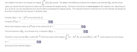 solved the midpoint rule does not compute an integral f 1