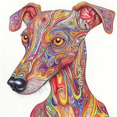 Ornate Greyhound Dog Premium Ai Generated Image