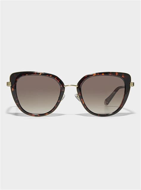 Rounded Cat Eye Metallic Sunglasses Fossil Simons