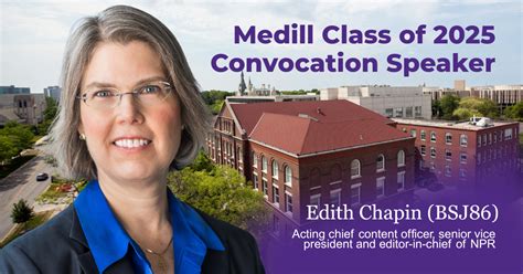 Edith Chapin Of Npr To Address Medill Convocation Medill Northwestern University